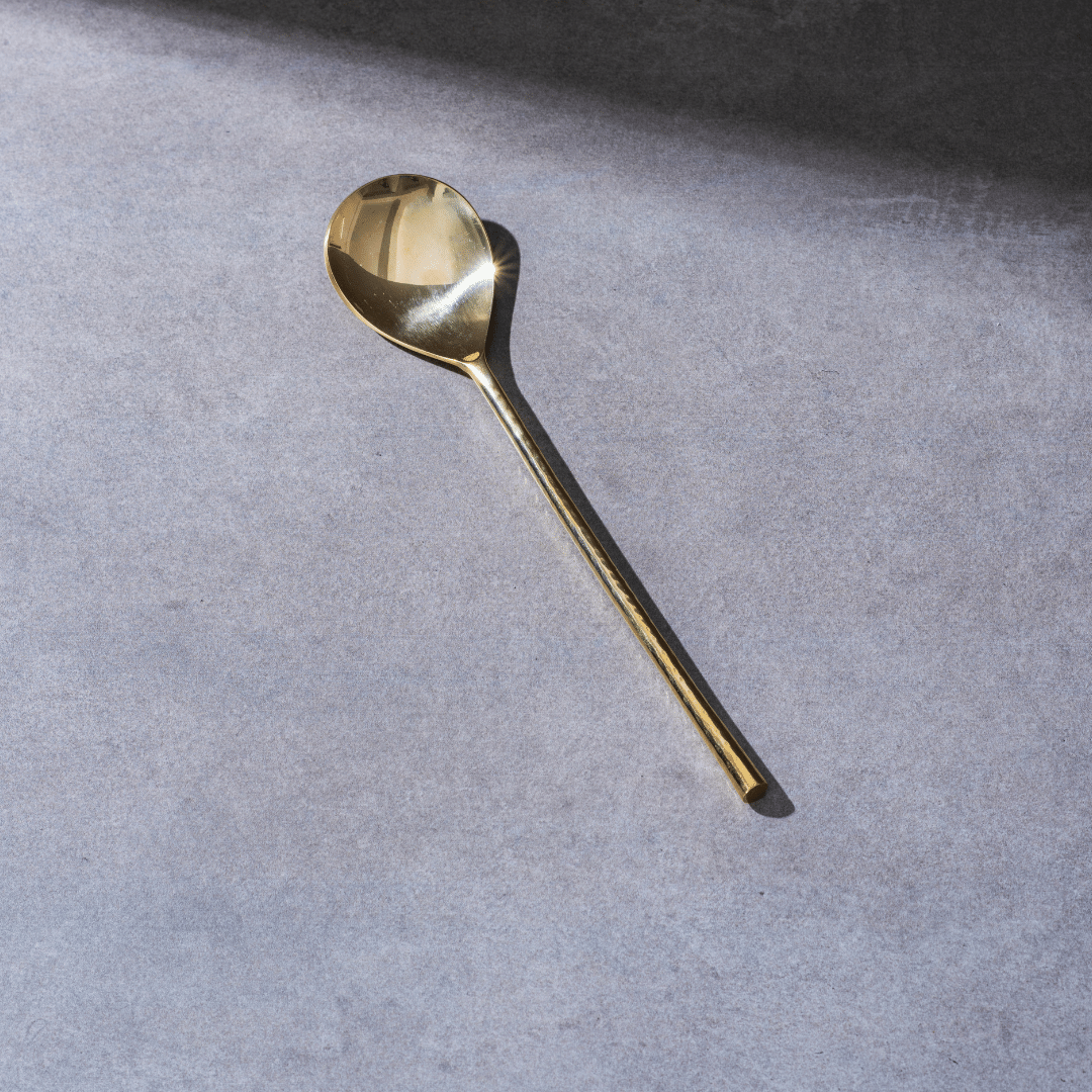 Brass hammered Serving Spoon – P-TAL
