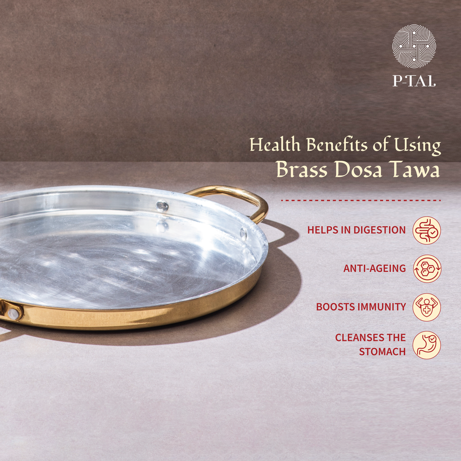Brass Dosa Tawa with Insulated handles- All Purpose Pan – P-TAL ...